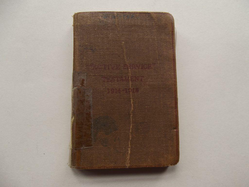 WW1 MILITARY ISSUED BIBLE DATED 1914/15 4TH HUSSARS - DBG Militaria