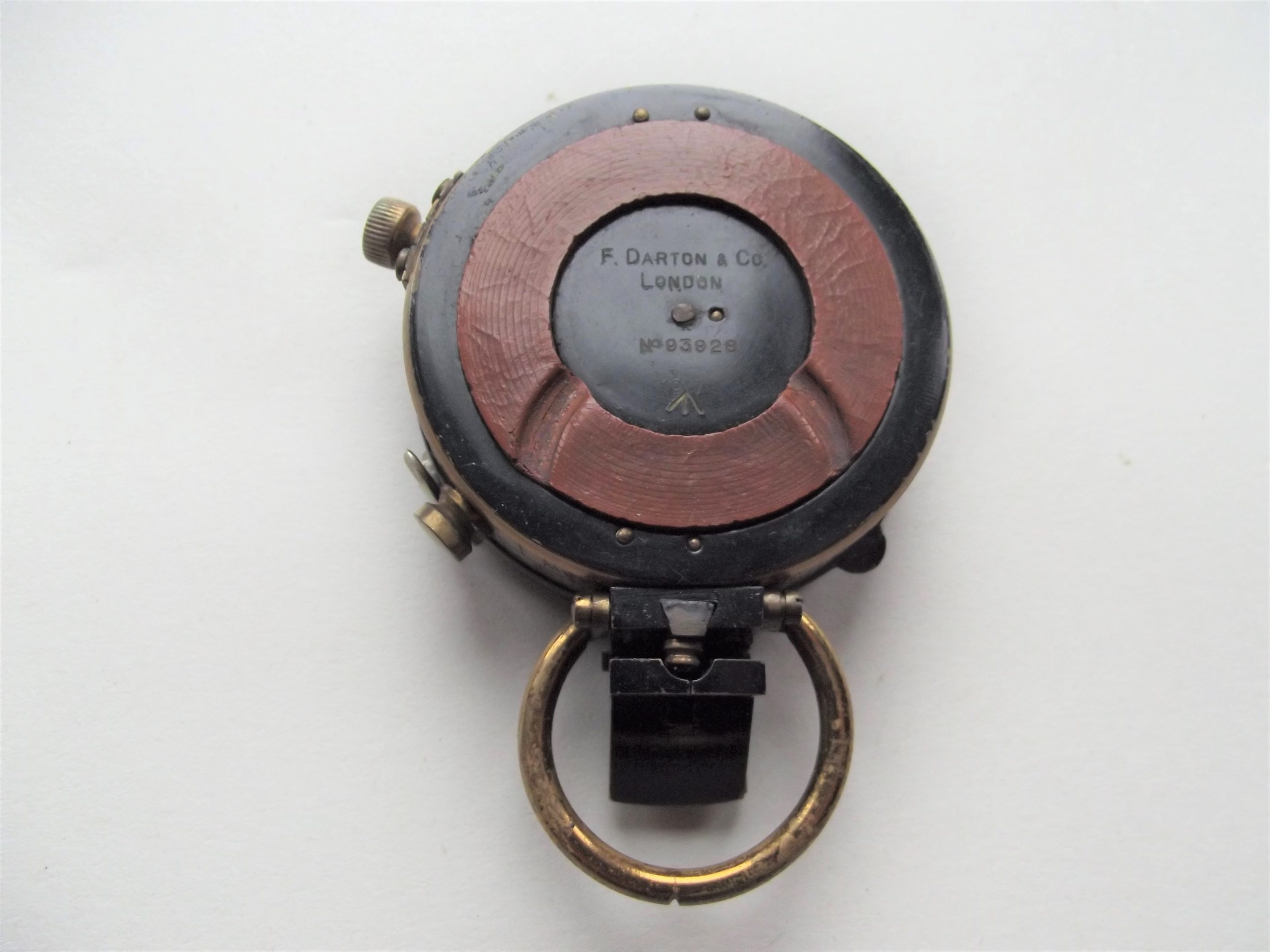 WW1 OFFICERS/N.C.O COMPASS & LEATHER CASE DATED 1917 - DBG Militaria