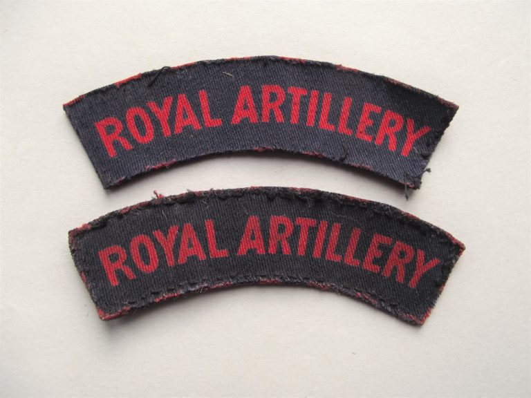 WW2 ROYAL ARTILLERY PRINTED SHOULDER TITLES - DBG Militaria