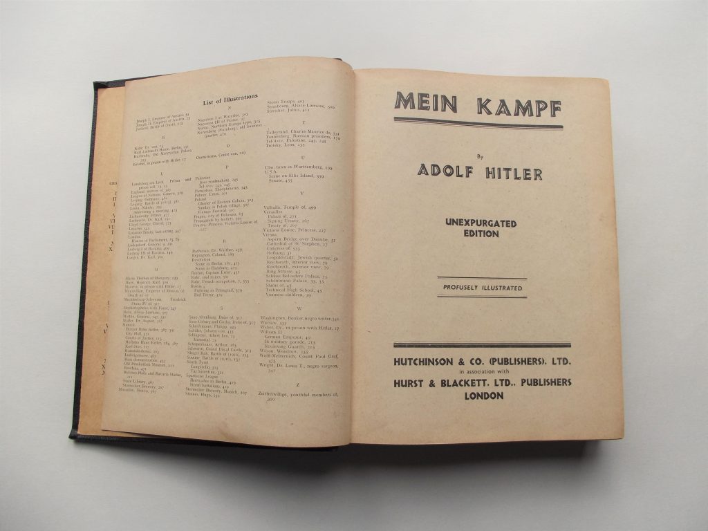 ADOLF HITLERS MEIN KAMPF ILLUSTRATED ENGLISH HUTCHINSON - DBG Militaria