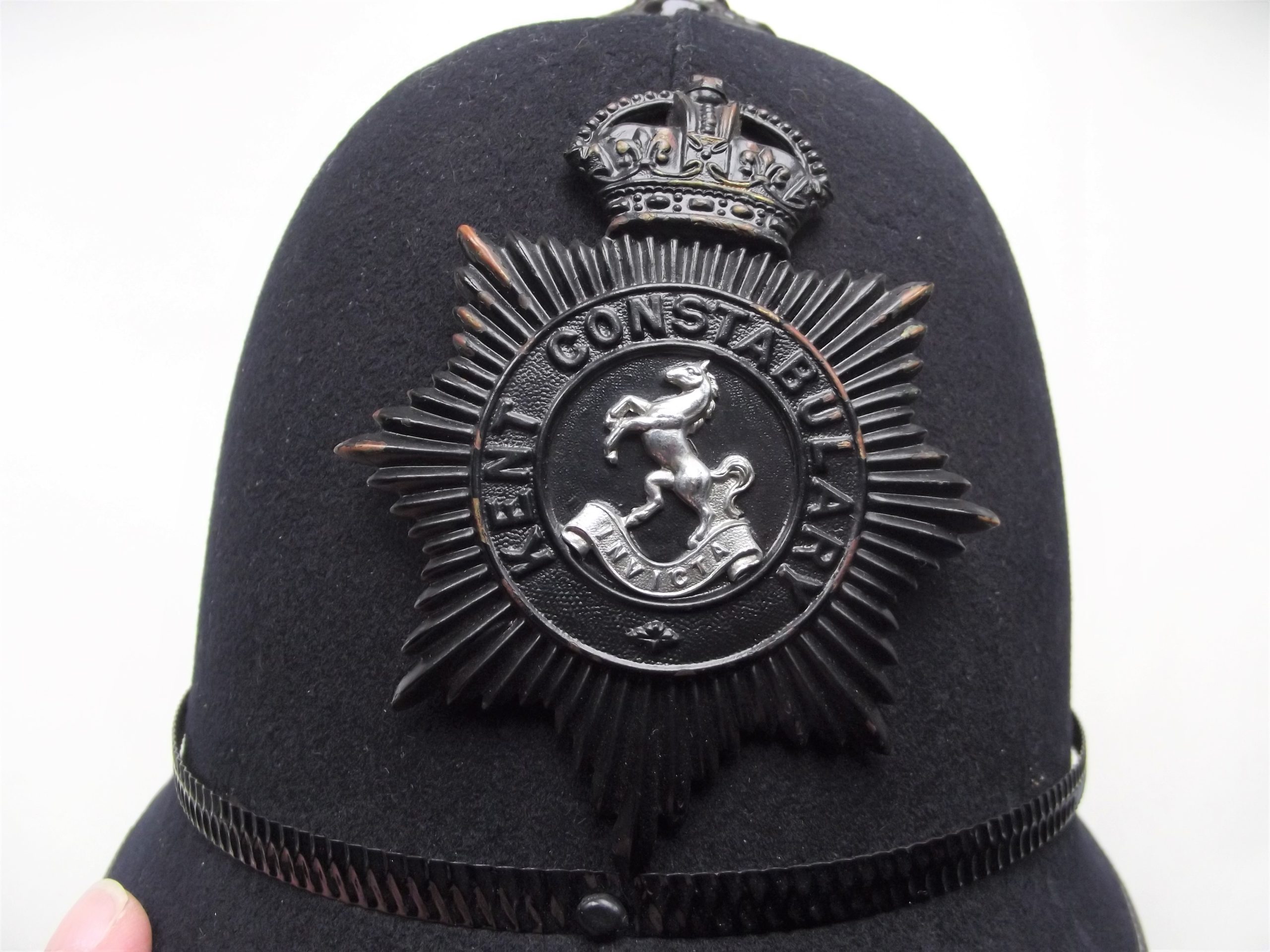 KINGS CROWN KENT CONSTABULARY POLICE HELMET - DBG Militaria