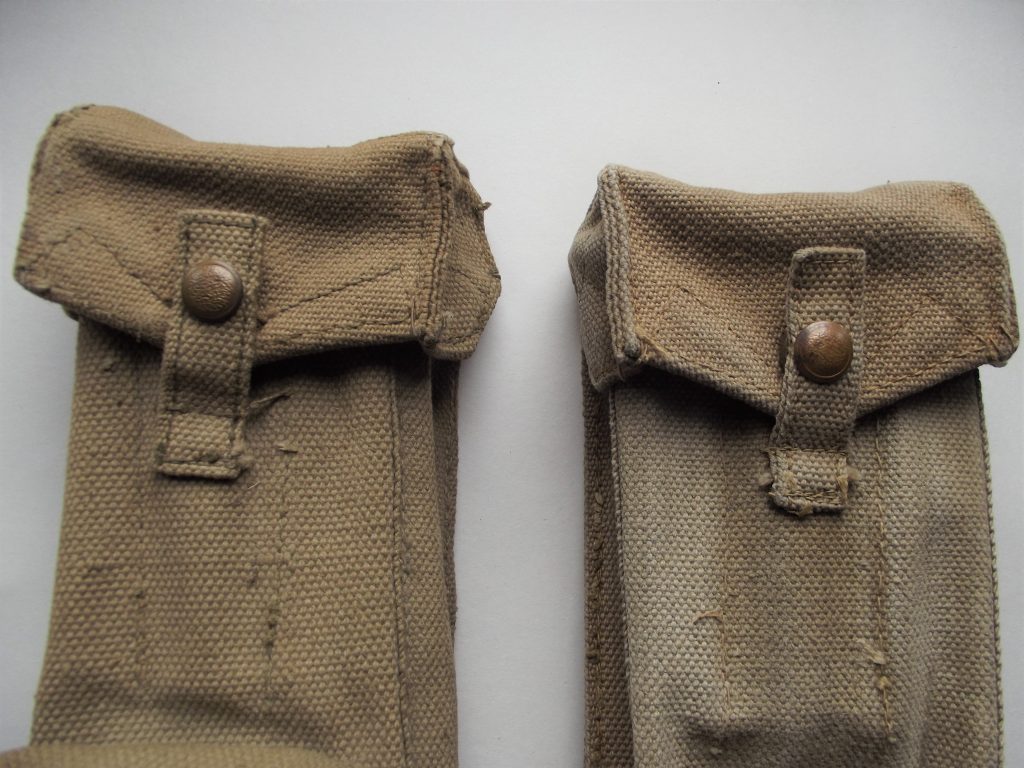 WW2 NAVAL WEBBING PAIR OF LANCHESTER POUCHES DATED 1941/42 - DBG Militaria