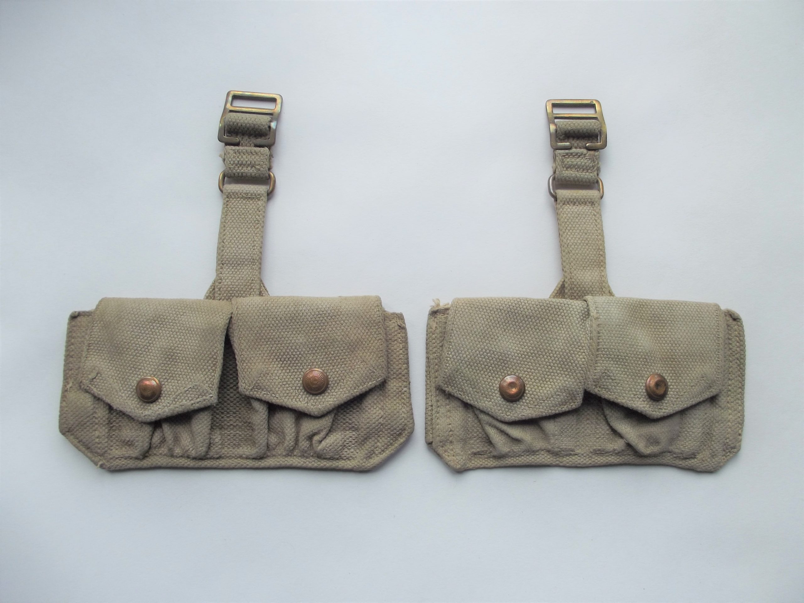 WW2 37 PTN WEBBING AMMUNITION POUCHES DATED 1940 - DBG Militaria