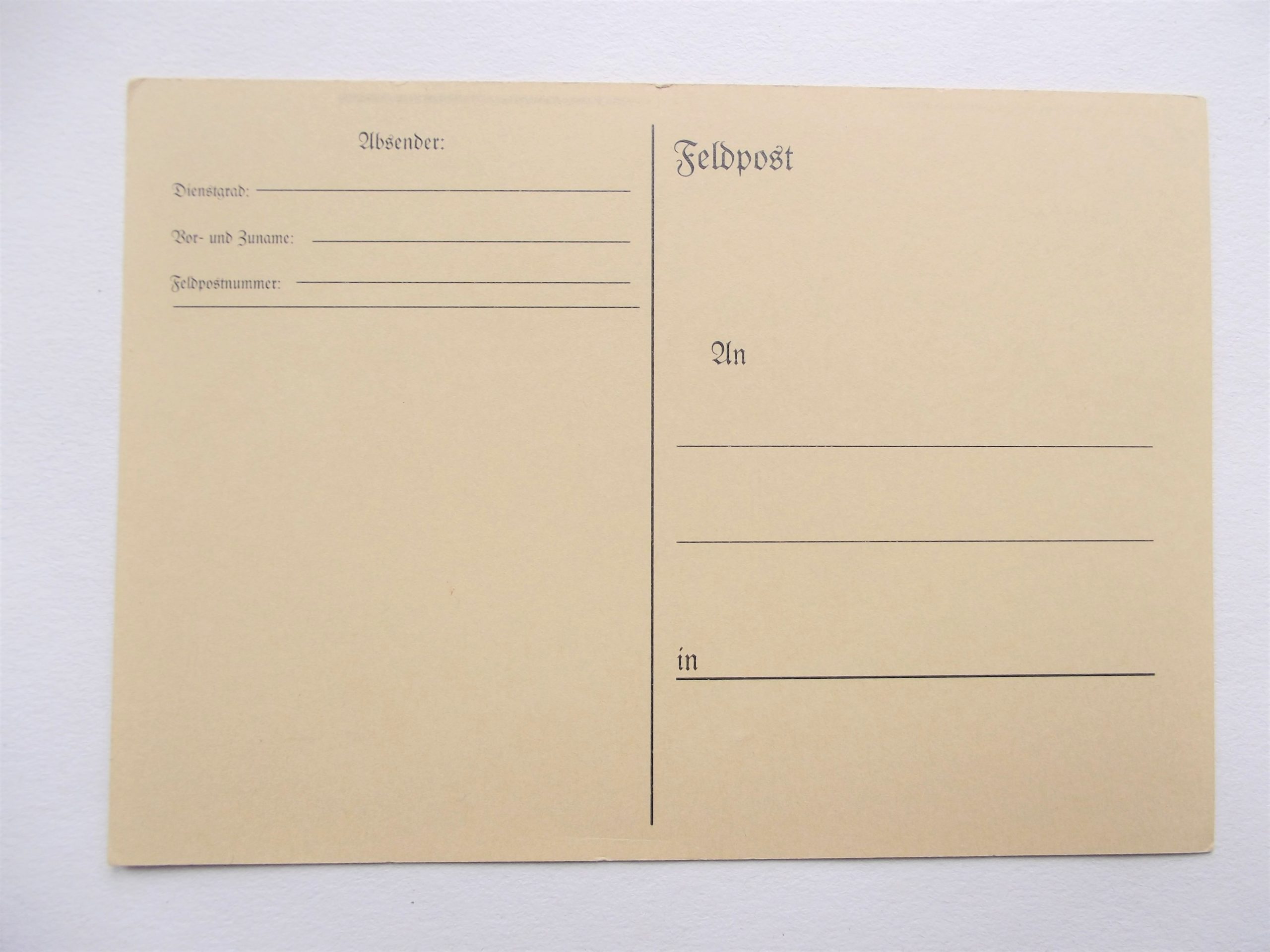 WW2 GERMAN FIELDPOST POSTCARD DATED 1940 - DBG Militaria