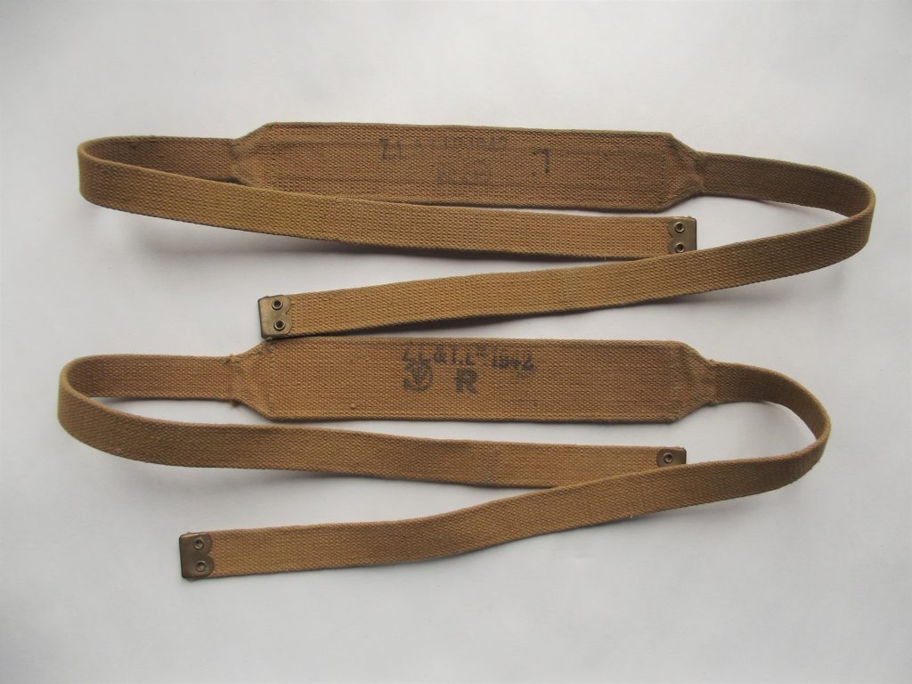 WW2 37 PTN WEBBING SHOULDER STRAPS CANADIAN MADE 1942 - DBG Militaria