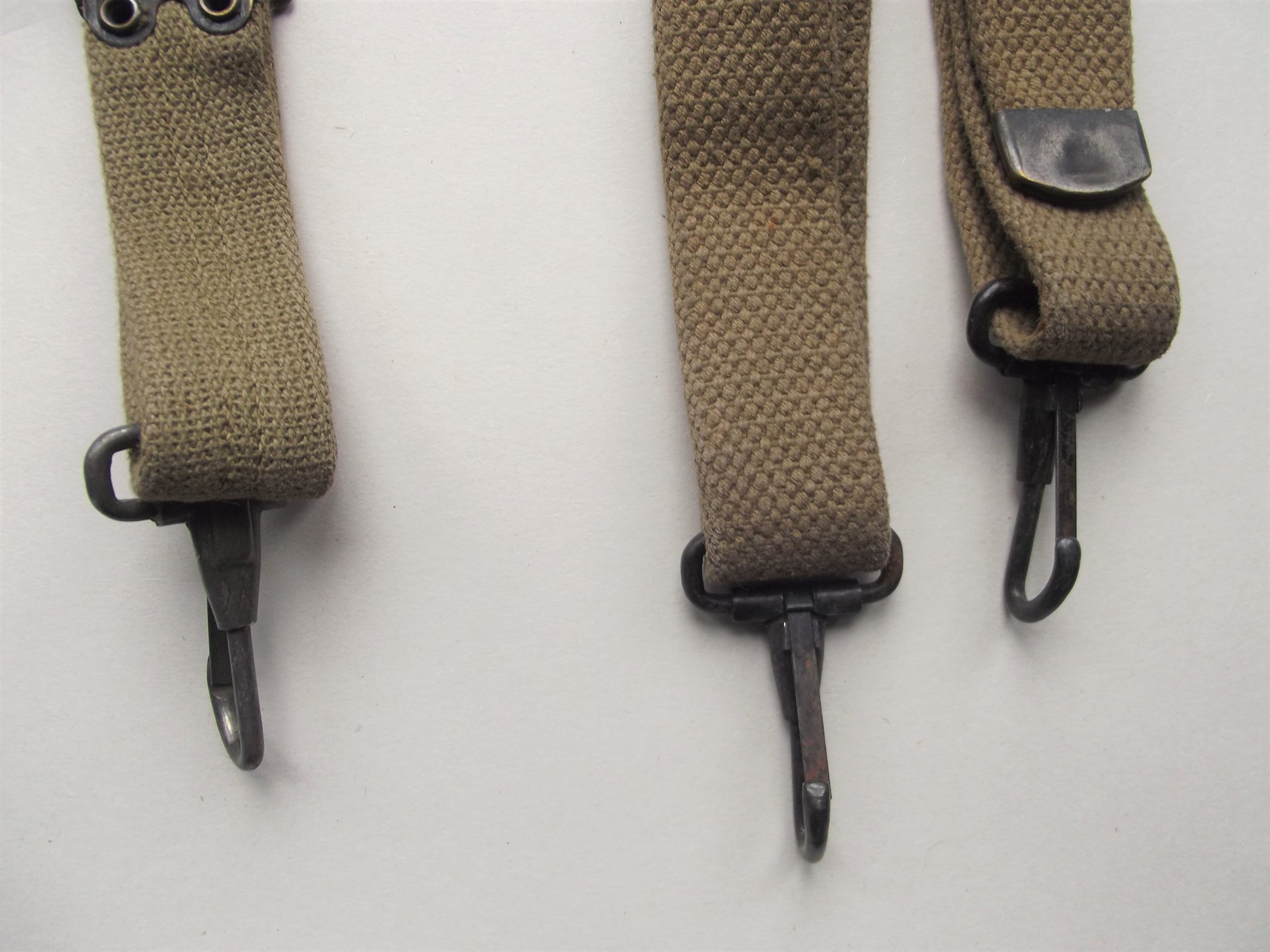 WW2 AMERICAN M1936 WEBBING SUSPENDERS OD3 DATED 1942 - DBG Militaria