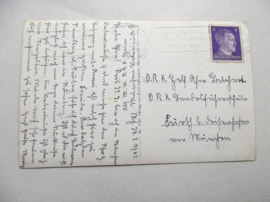 WW2 GERMAN POSTCARD DATED 1943 MUNICH TEMPLE OF HONOR - DBG Militaria
