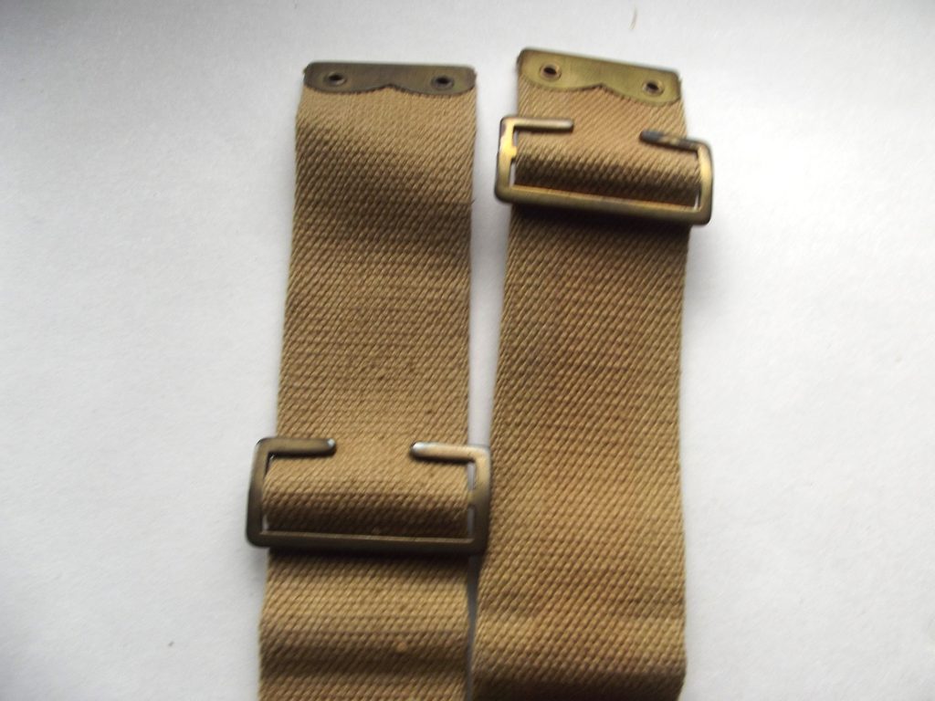 WW2 37 PTN WEBBING HAVERSACK STRAPS & BRASS BUCKLES DATED 1941/42 - DBG ...
