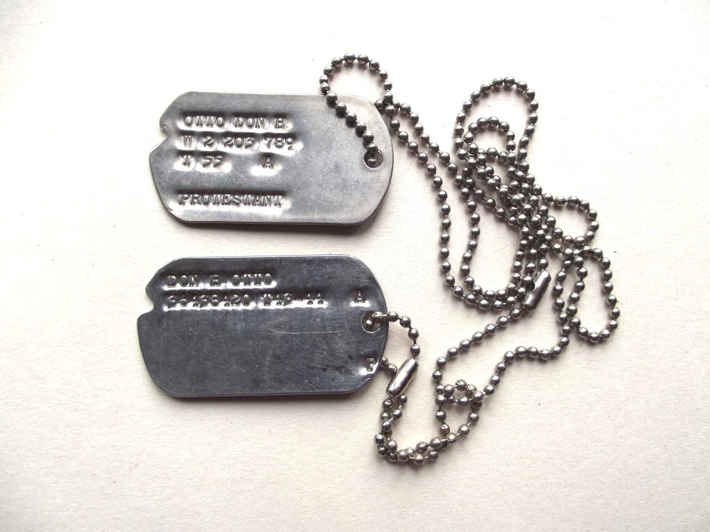 WW2 AMERICAN DOG TAGS DON H OTTO 36438420 - DBG Militaria