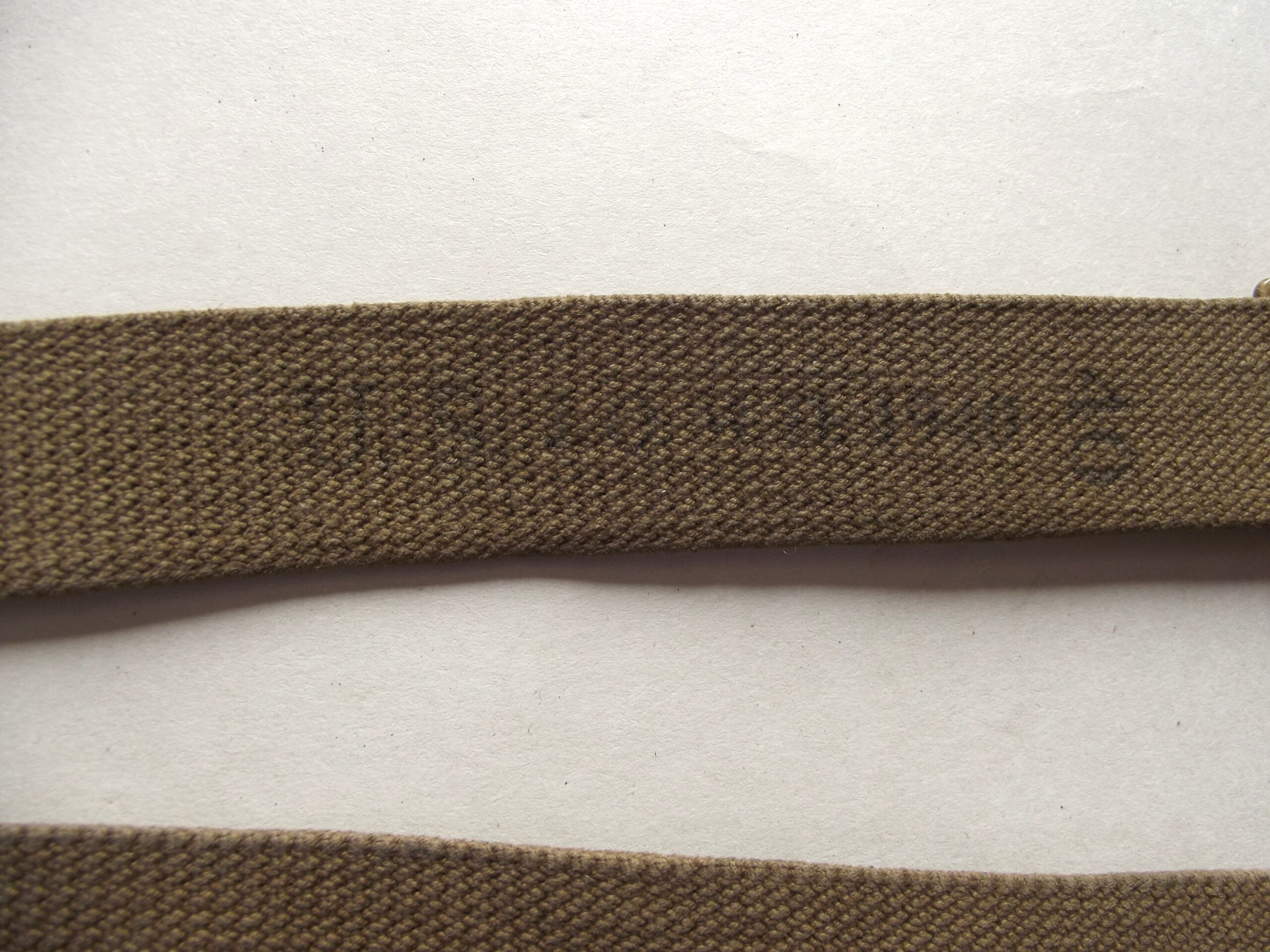 WW2 AMERICAN WEBBING TROUSER BELT DATED 1940 - DBG Militaria