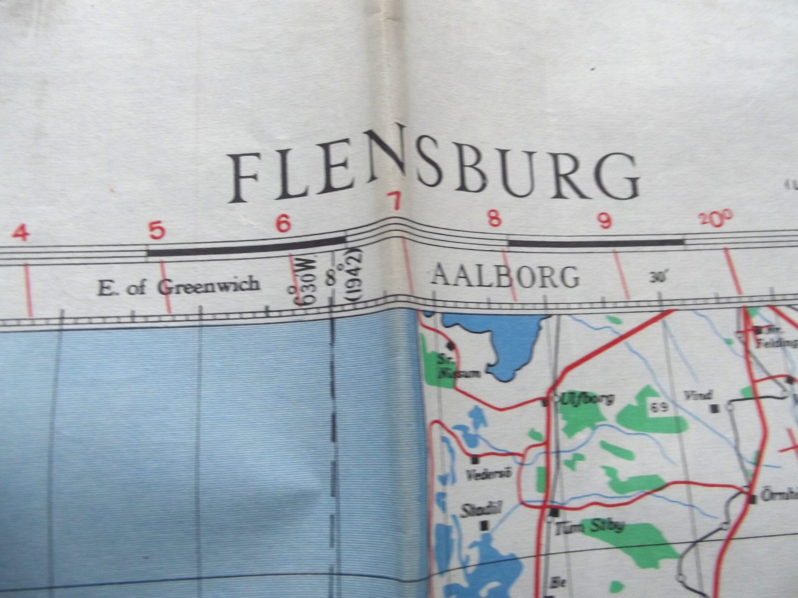 WW2 R.A.F/ARMY AIR MAP FLENSBURG DATED 1944 - DBG Militaria