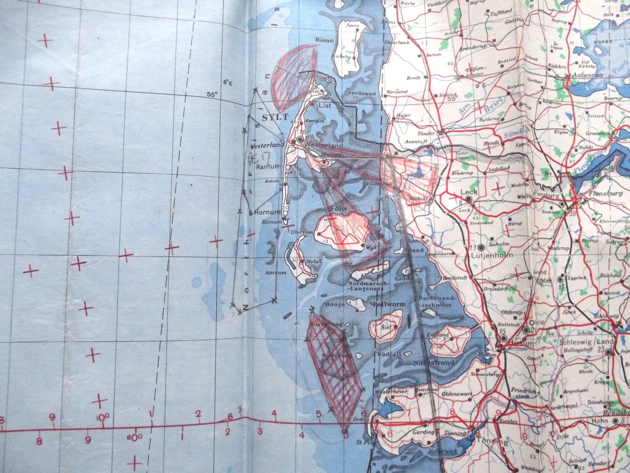 WW2 R.A.F/ARMY AIR MAP FLENSBURG DATED 1944 - DBG Militaria